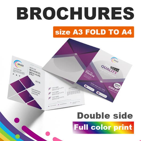 Brochures Size A3 BI FOLD TO A4 With Full Colour Print Grace Sign Brochures Size A3 BI FOLD TO A4 With Full Colour Print Grace Sign