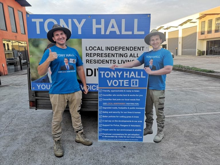 Corflute Standee, Custom Shape Cut Out with metal strut | Grace Sign