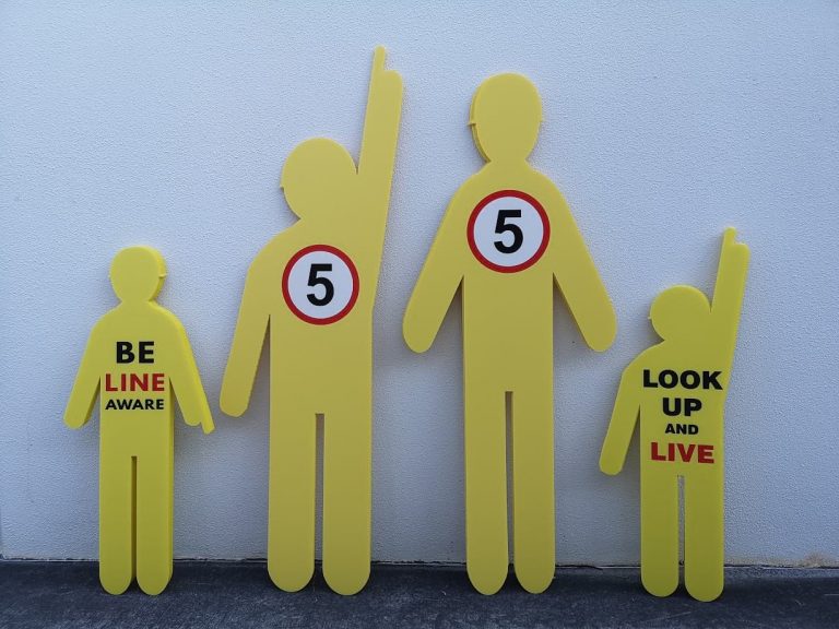 Yellow Corflute Man Construction Site Safety Figure Cutout with Print ...