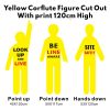 Yellow Corflute Man Construction Site Safety Figure Cutout with Print ...