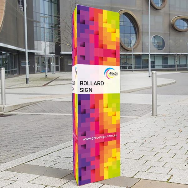 Thickness 3mm Bollard Signs Tri-fold Slip Covers 250x590mm | Grace Sign